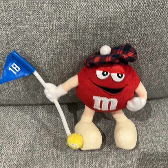 M&M'S | Toys | Red Mm Plush Golf Toy With Blue Flag | Poshmark